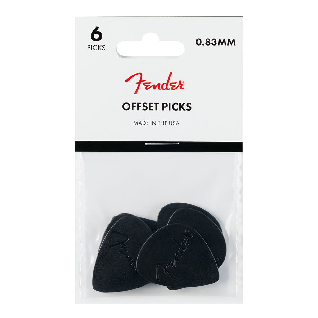 Fender Offset Picks in Black 6 Pack - Sky Music