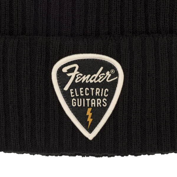 Fender Pick Patch Ribbed Beanie Black