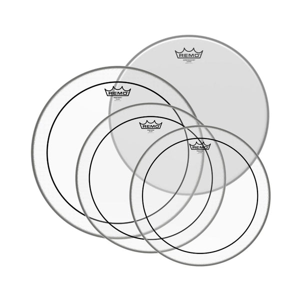 Remo Pro Pack Pinstripe Clear 10" 12" 16" FREE 14'' Ambassador Coated