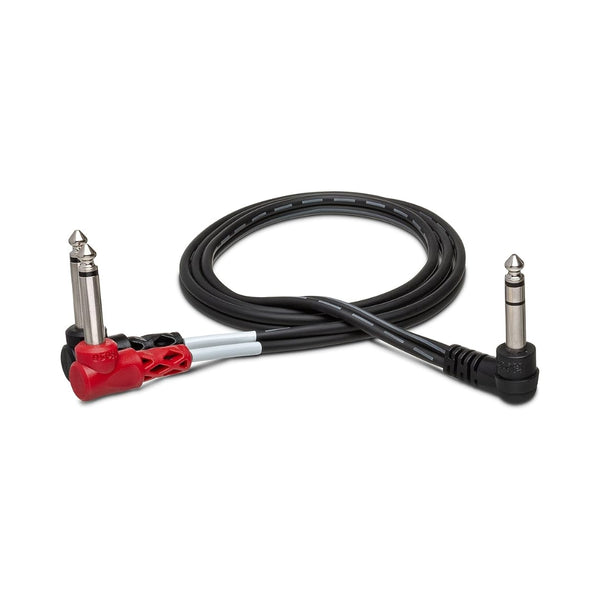 Hosa Technology Right-Angle 1/4" TRS to Dual Right-Angle 1/4" TS Inser
