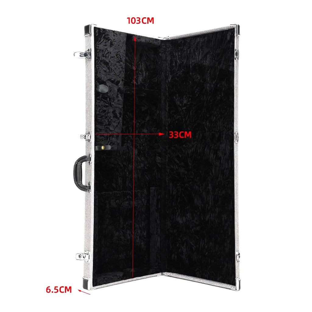 Sky Premium Electric Guitar Hard Case, Silver with Black Plush Interio ...