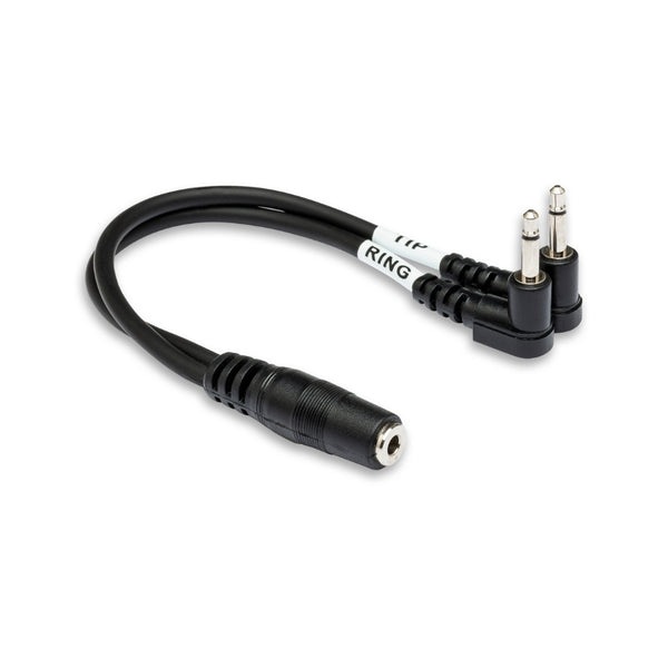Hosa Technology 3.5 mm TRSF to Dual Right-Angle 3.5 mm TS Headphone Ad