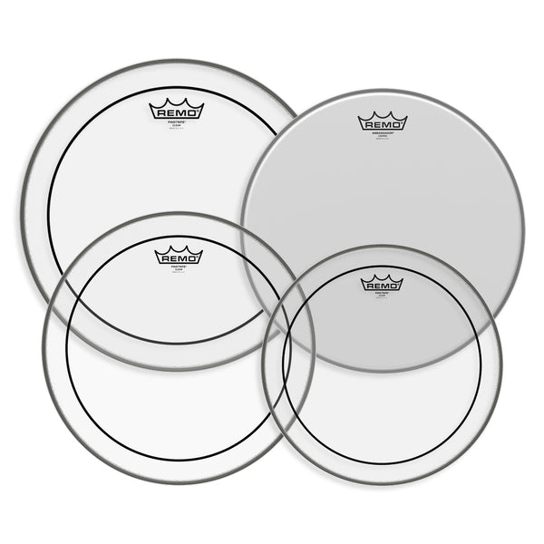 Remo Pro Pack Pinstripe Clear 12" 13" 16" FREE 14'' Ambassador Coated ...